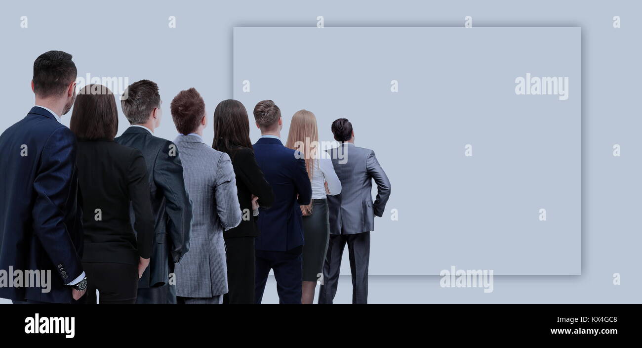 Back view of a Group of business team. Isolated on white background ...