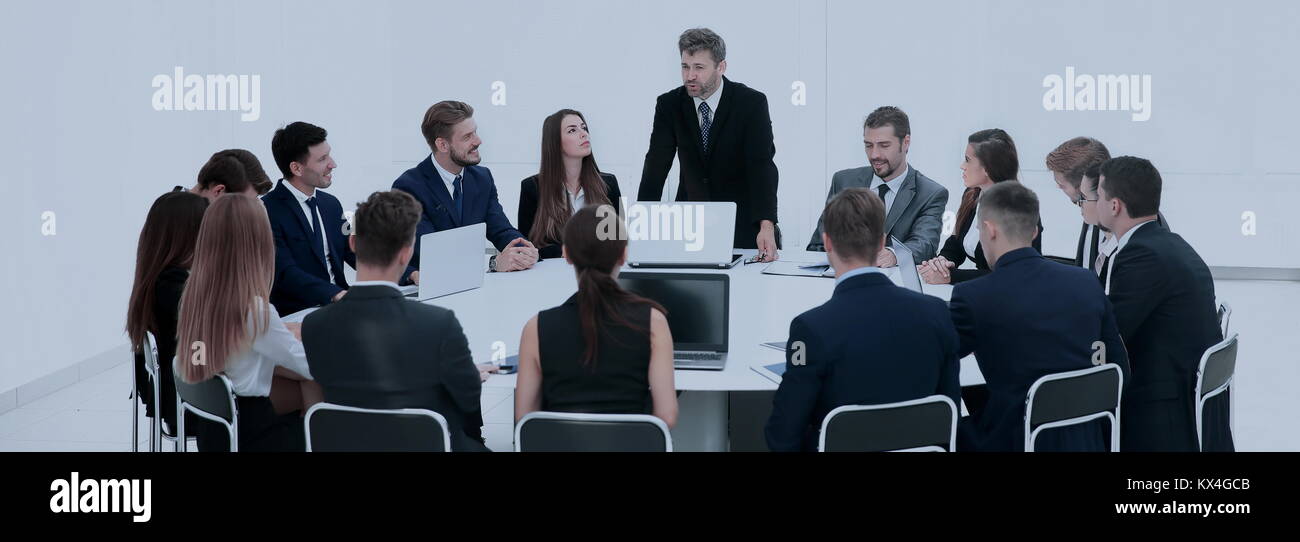 Indoor business conference for managers Stock Photo - Alamy