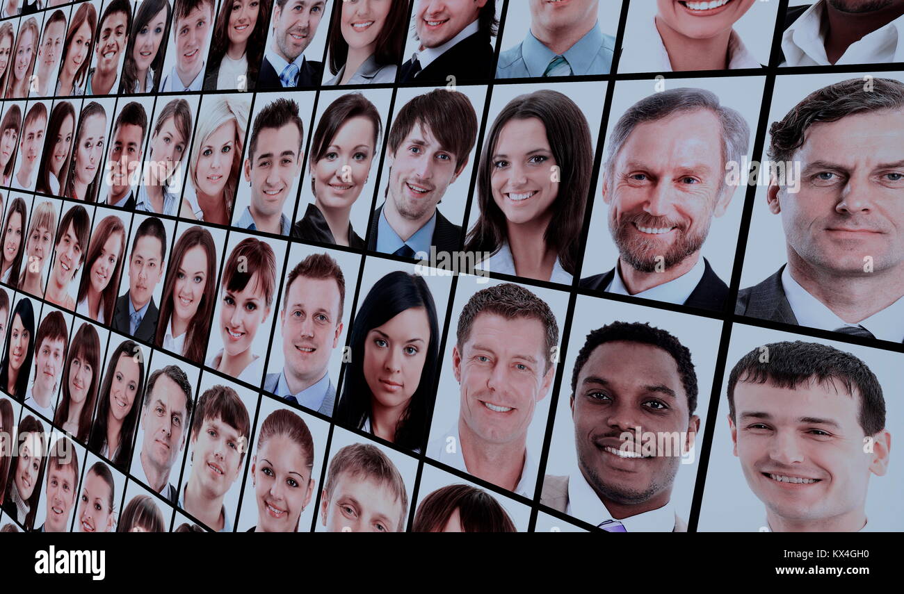 Many the isolated portraits of people Stock Photo - Alamy