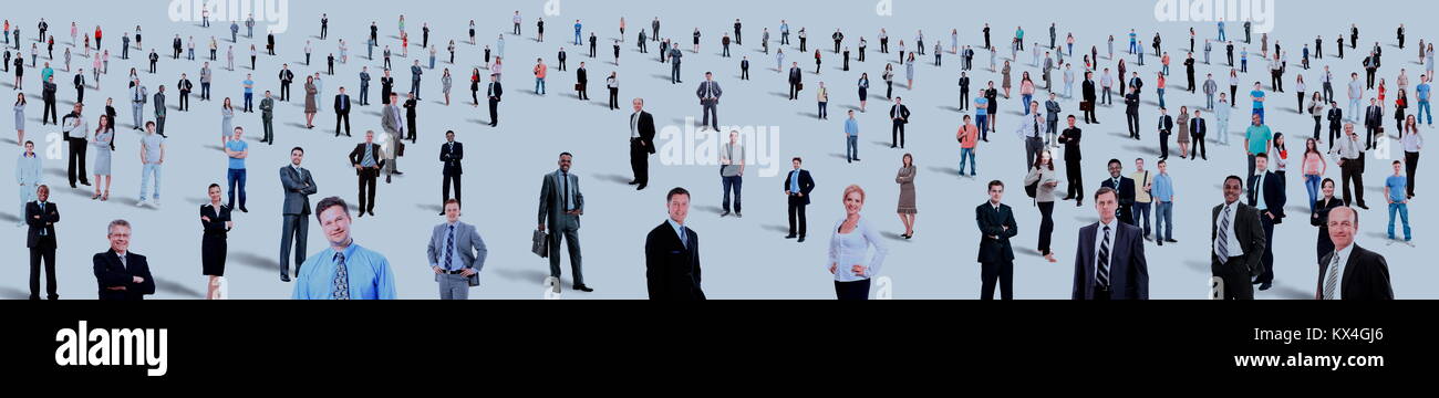 Large group of people full length isolated on white Stock Photo - Alamy