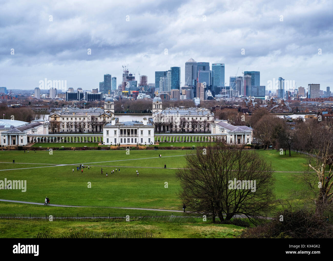 London, Greenwich.View from Greenwich Park,Old Royal Naval College ...
