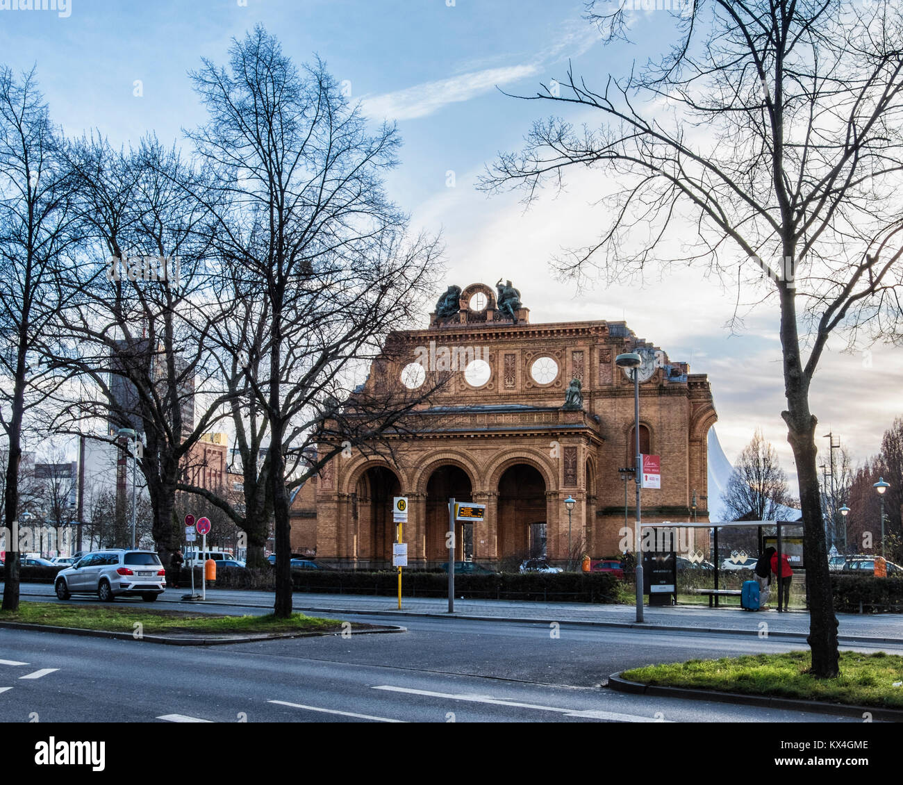 Berlin,Mitte.Old Anhalter Bahnhof S-bahn station overlooks Askanischer ...