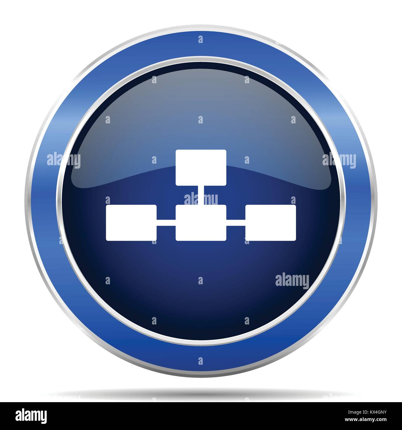 Database vector icon. Modern design blue silver metallic glossy web and ...