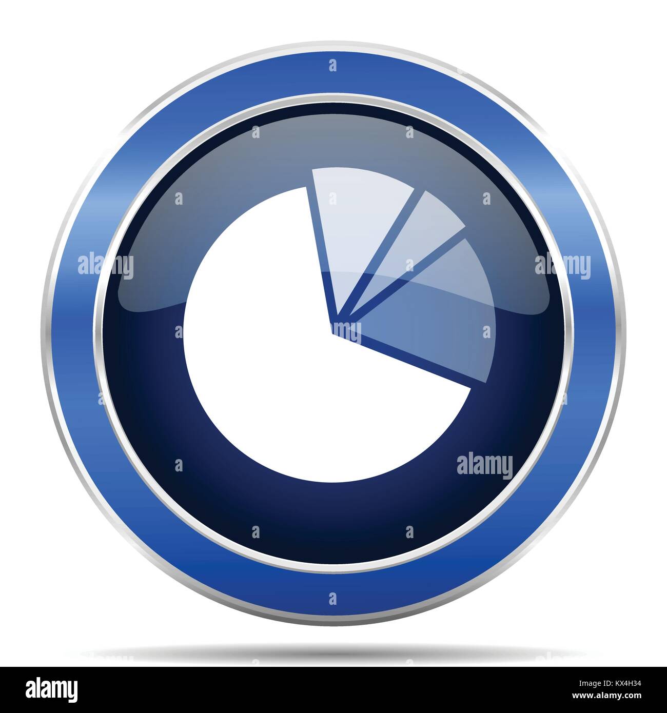 Diagram vector icon. Modern design blue silver metallic glossy web and ...
