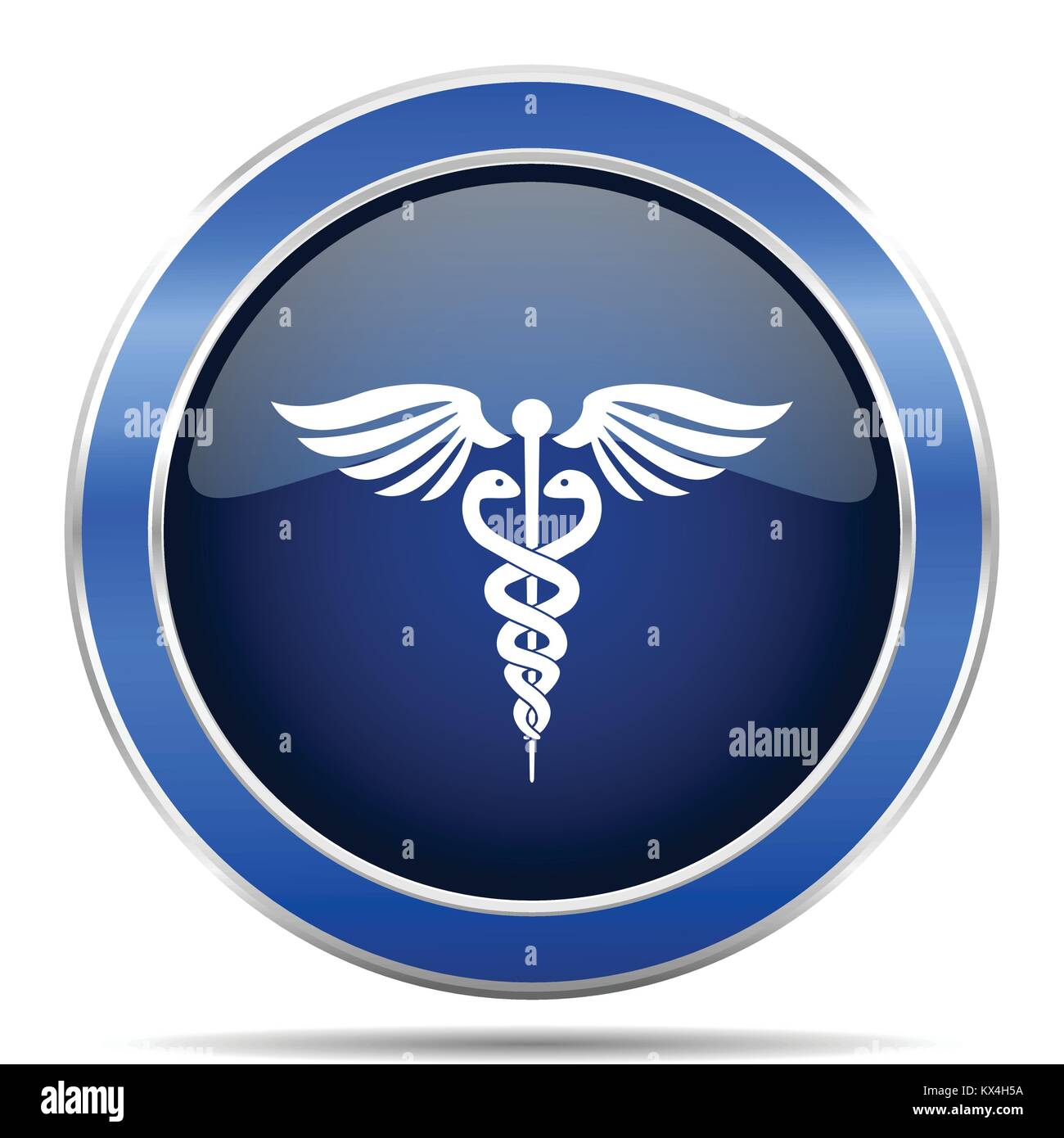 Emergency vector icon. Modern design blue silver metallic glossy web ...