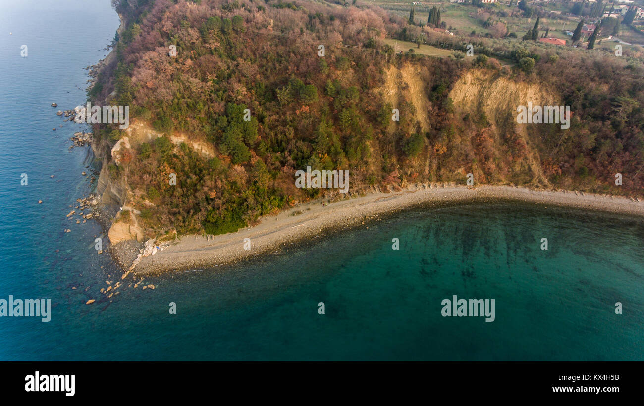 Aerial view of cliffs shoreline. Strunjan, Slovenia Stock Photo - Alamy
