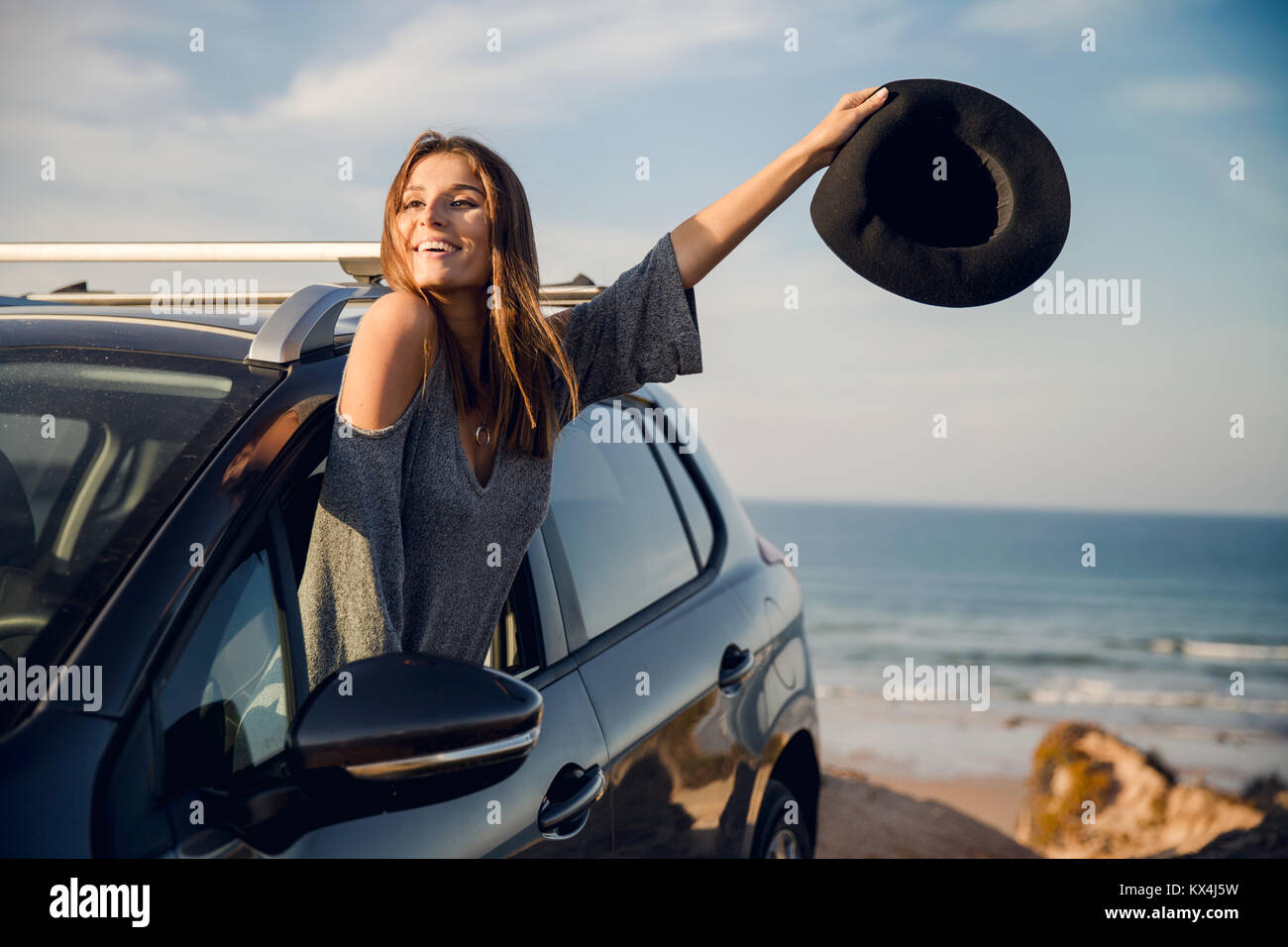 Driver hand car window hi-res stock photography and images - Alamy