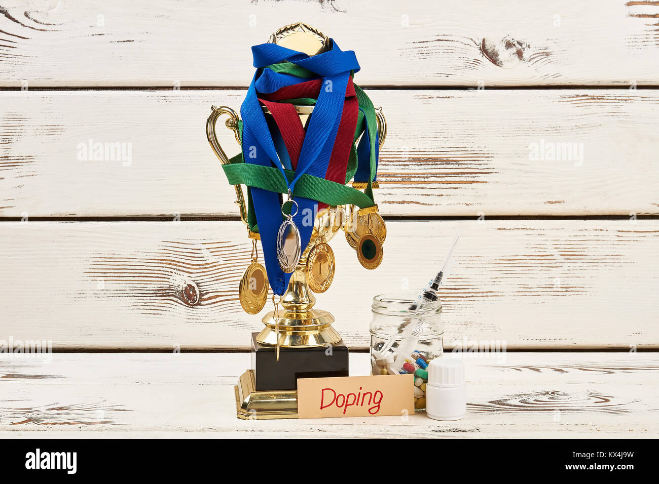 Doping medications and awards Stock Photo - Alamy
