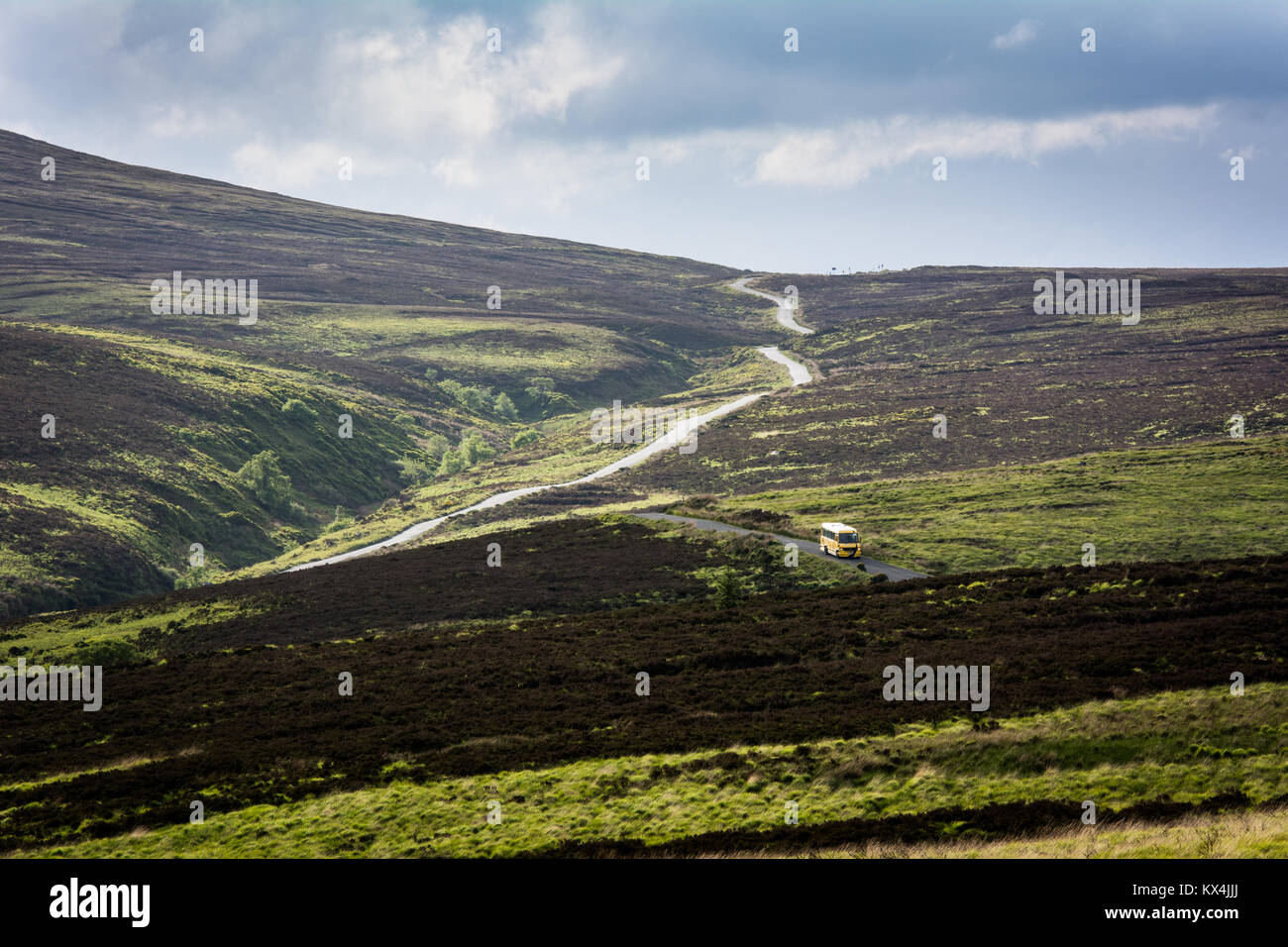 The historic Military Road advances through the Wicklow uplands towards ...
