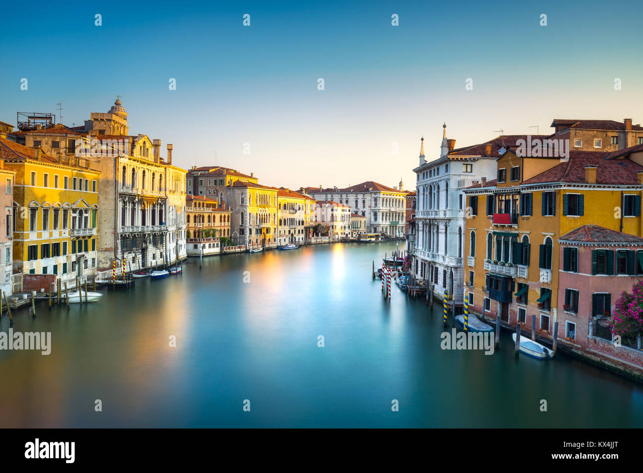 Venice grand canal or Canal Grande, view from Rialto bridge. Italy ...