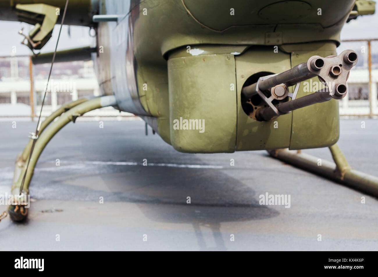 Machine gun at the battle helicopter Stock Photo - Alamy