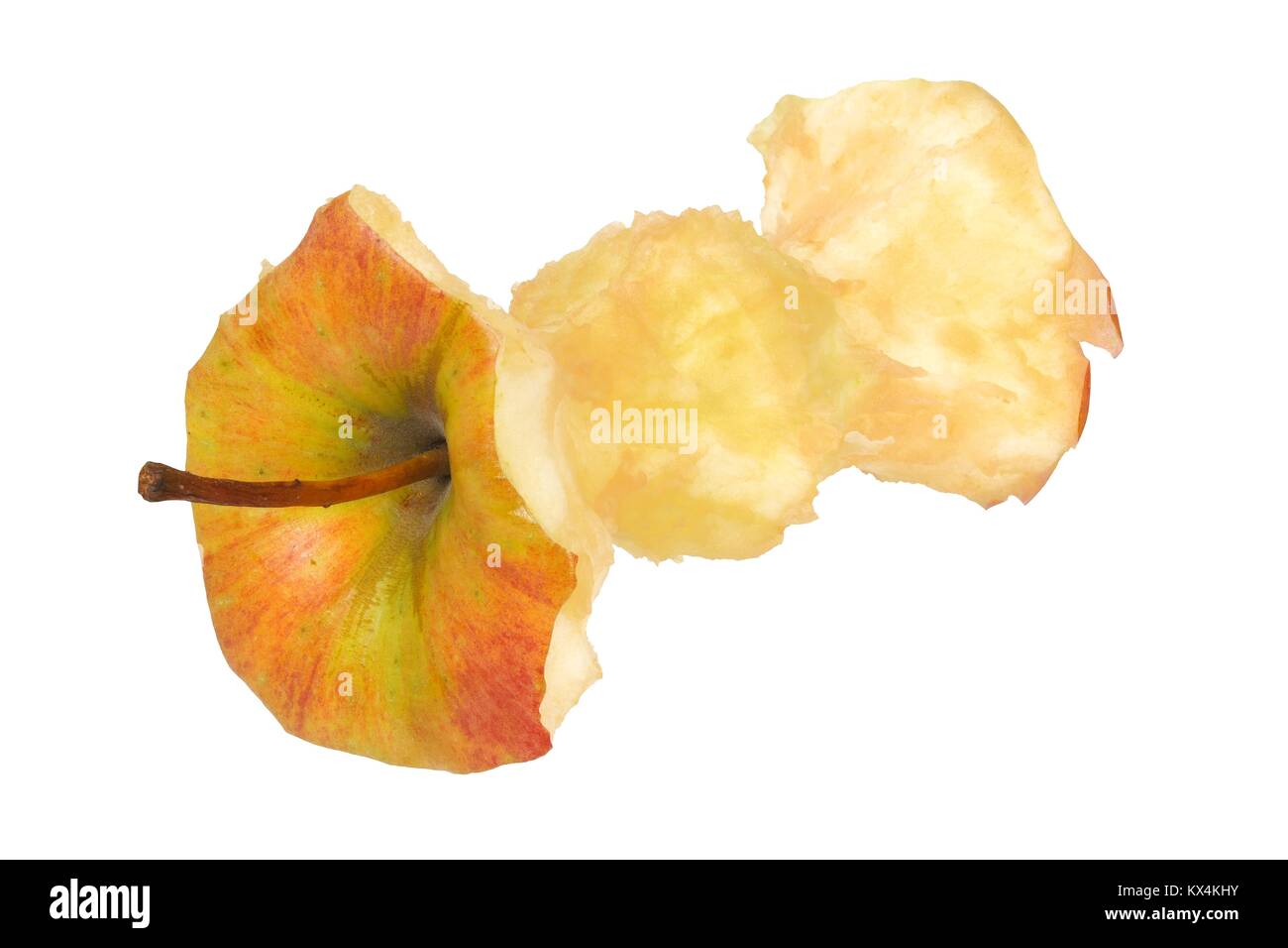 Big apple core isolated on white background Stock Photo - Alamy