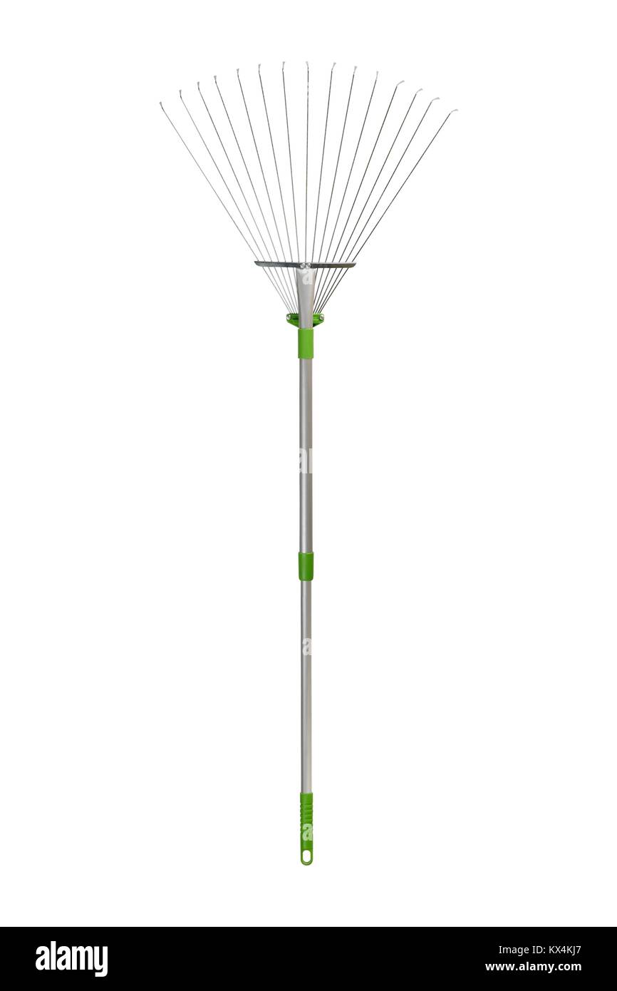 Lawn rake isolated on white background Stock Photo - Alamy