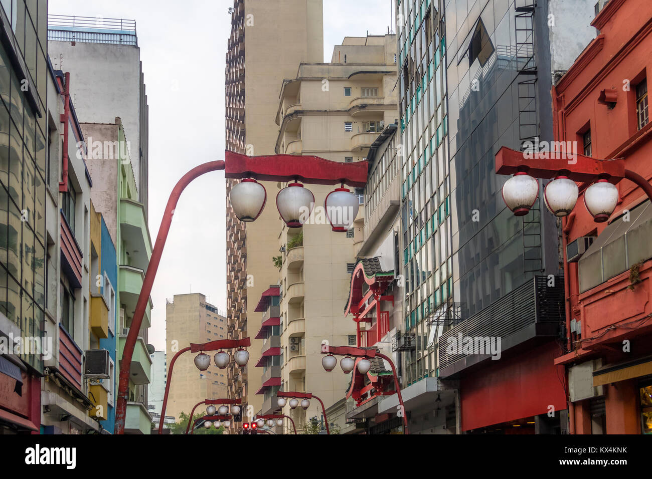 Japanese Lamps At Liberdade Avenue In Liberdade Japanese Neighborhood