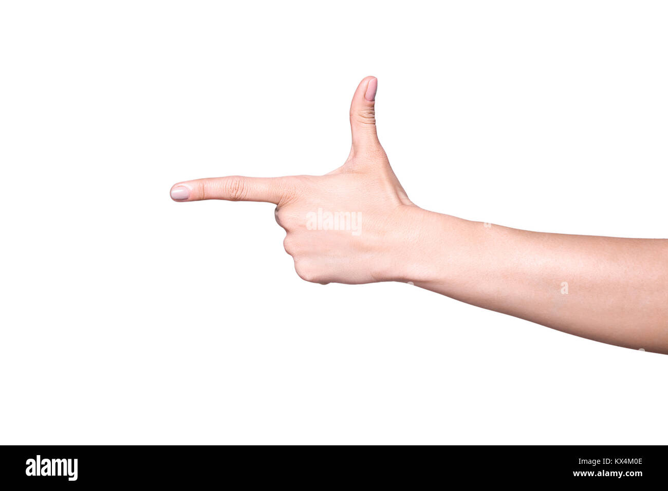 Pointing female hand hi-res stock photography and images - Alamy