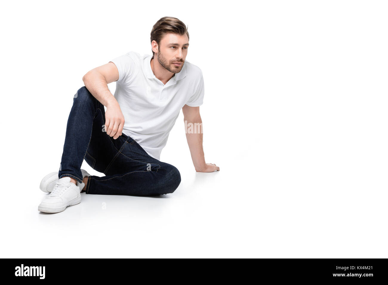 Young person sitting on Cut Out Stock Images & Pictures - Alamy