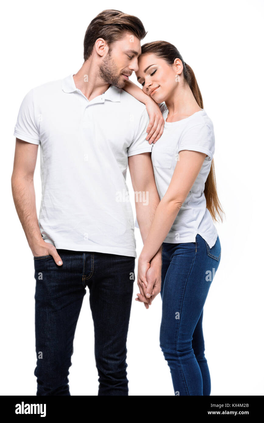 young hugging couple Stock Photo - Alamy