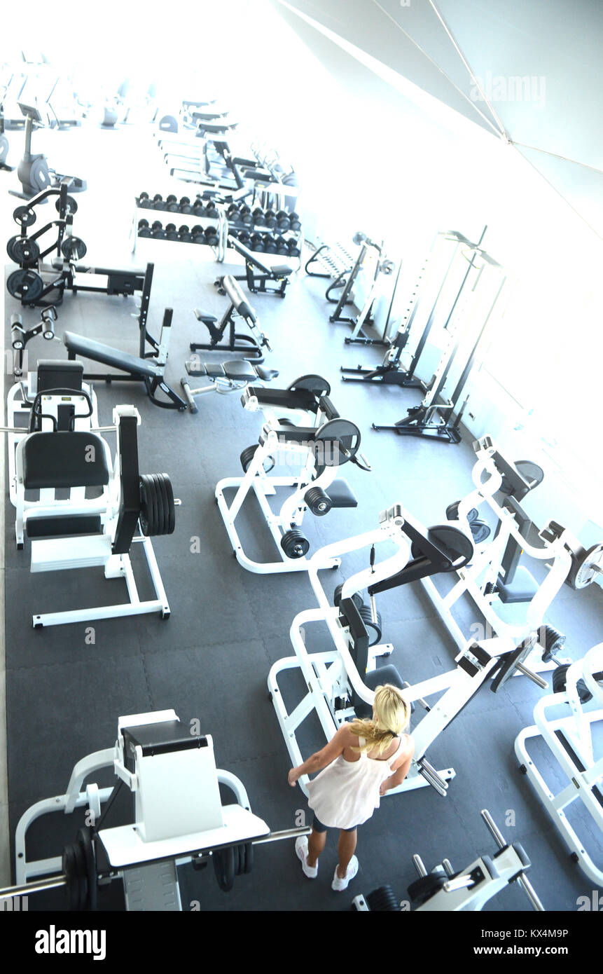 Empty large gym Stock Photo - Alamy