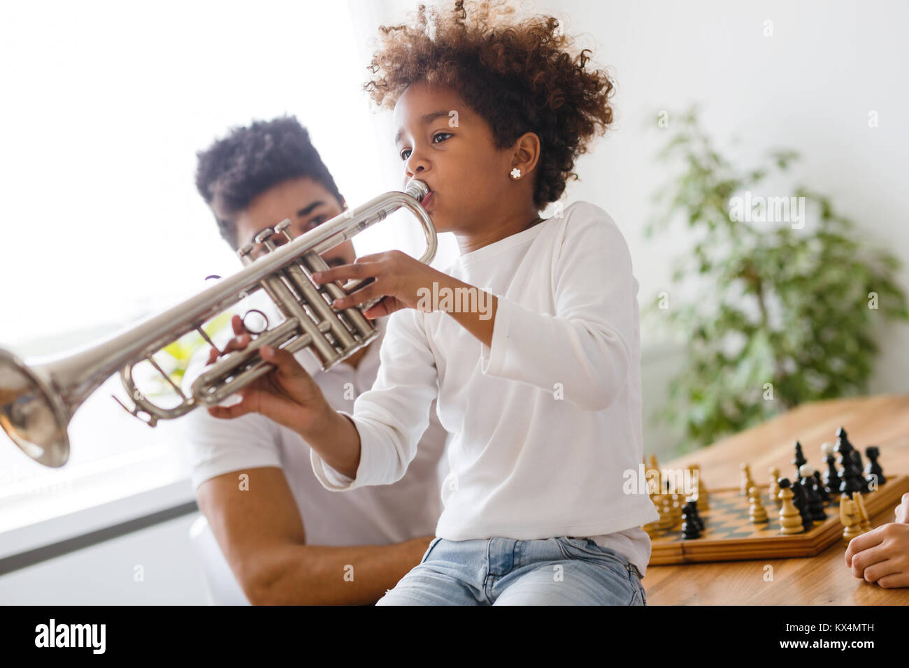 Child trumpet player hi-res stock photography and images - Alamy