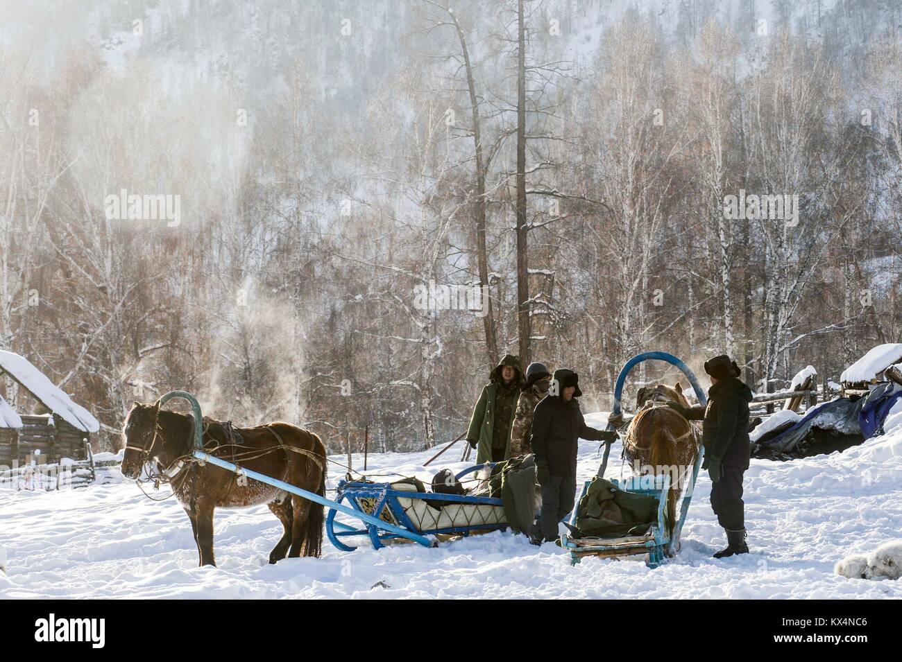 Urumqi, China's Xinjiang Uygur Autonomous Region. 2nd Jan, 2018. Horse ...