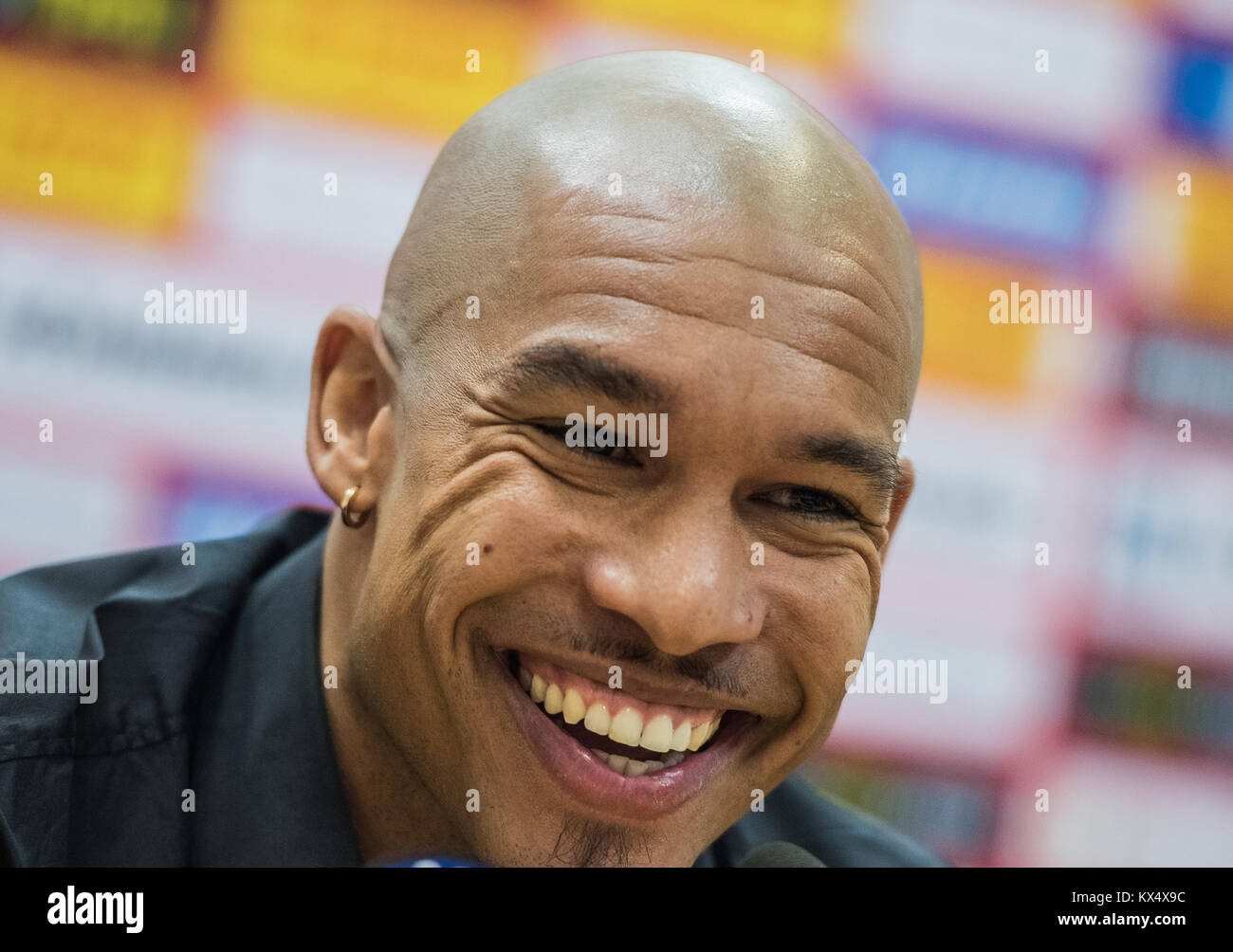Mainz, Germany. 07th Jan, 2018. Soccer player Nigel de Jong laughing ...