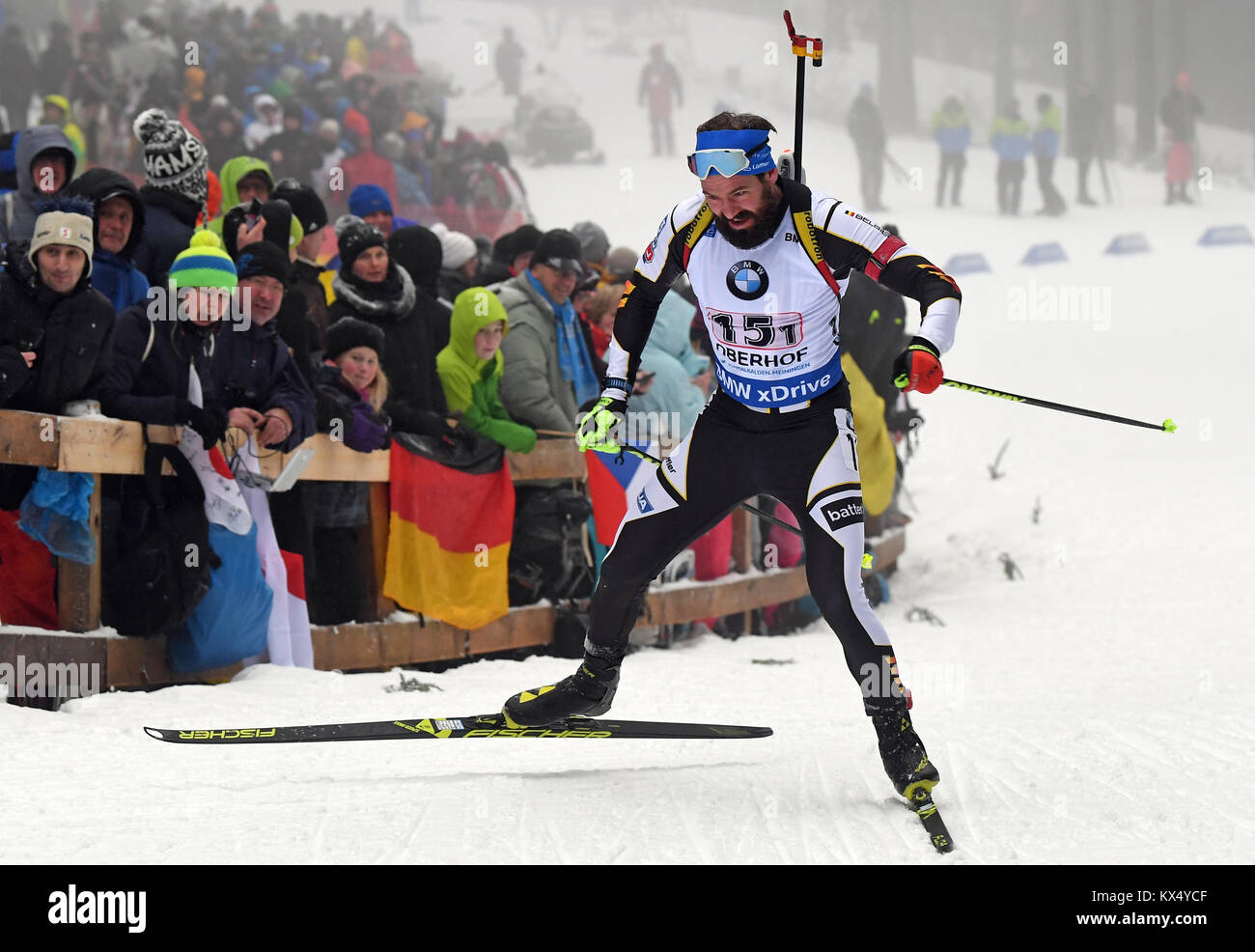 Oberhof, Germany. 07th Jan, 2018. Michael Roesch, running for Belgium ...