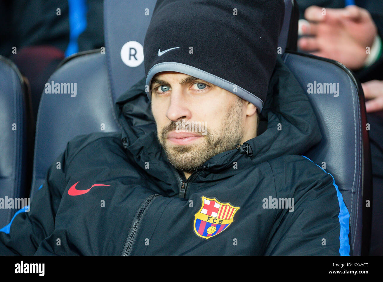 Barcelona, Spain. 07th Jan, 2018. FC Barcelona defender Gerard Pique (3 ...