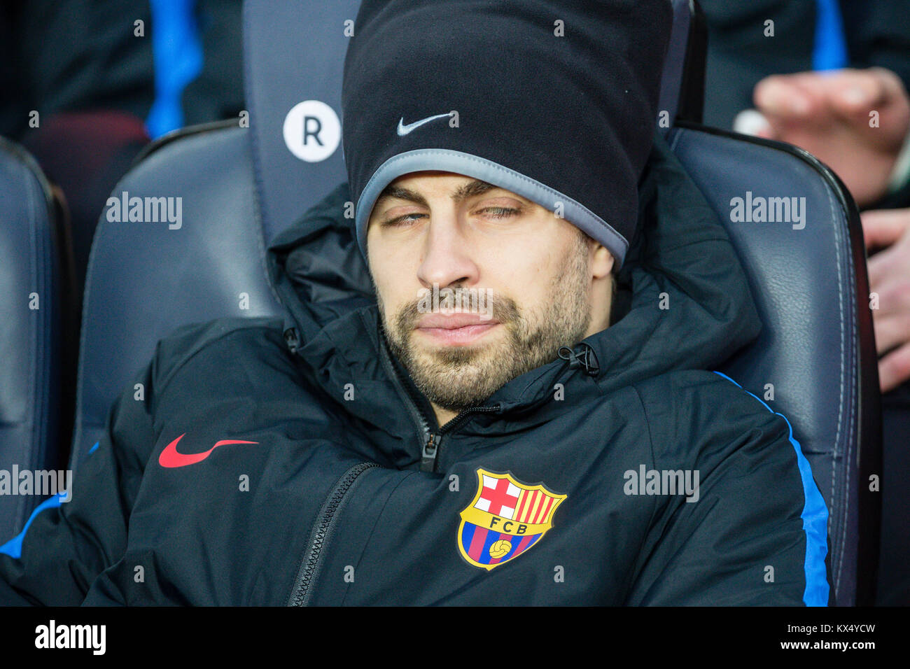 Barcelona, Spain. 07th Jan, 2018. FC Barcelona defender Gerard Pique (3 ...
