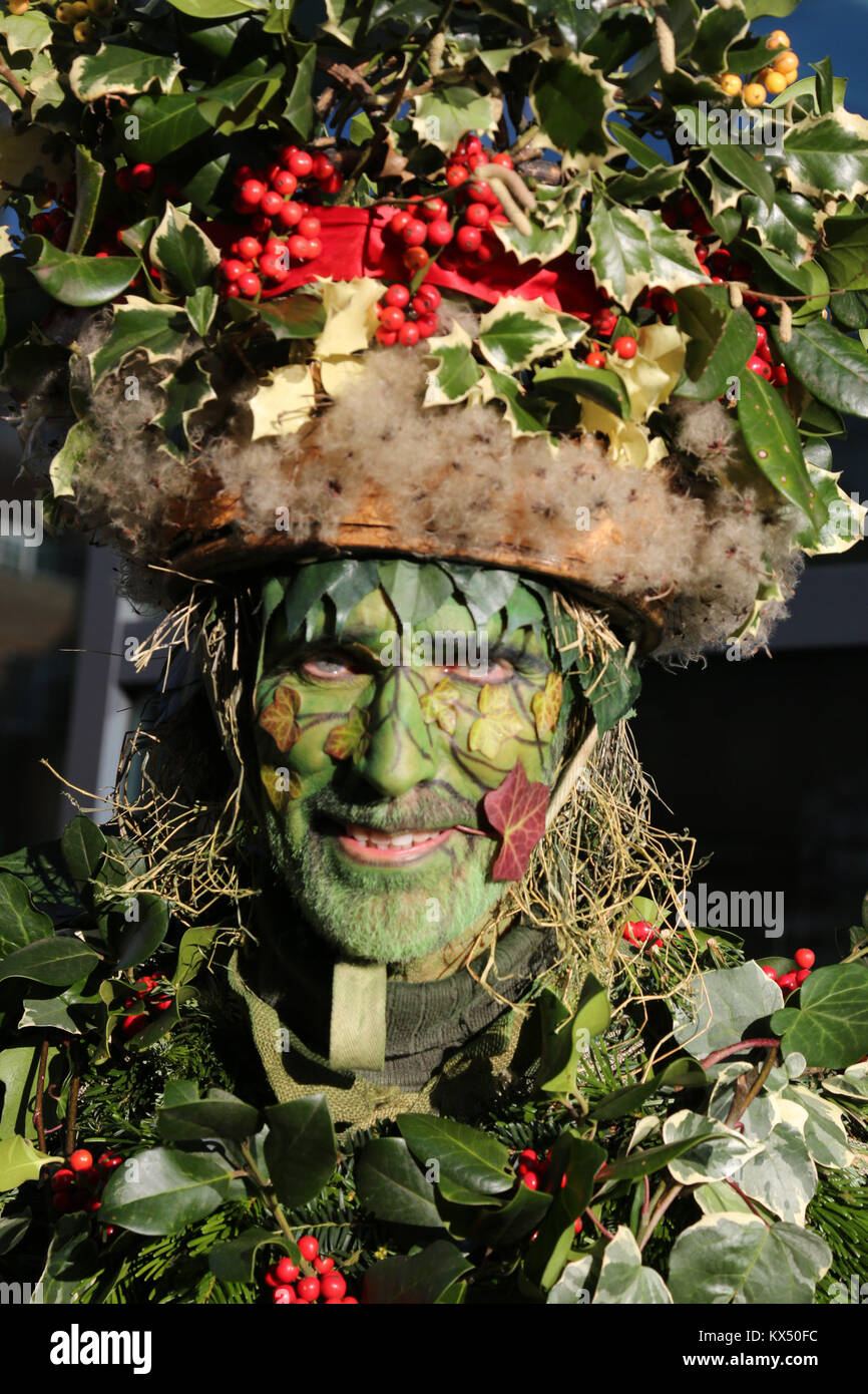 Holly Man Twelfth Night Celebrations Stock Photo - Alamy