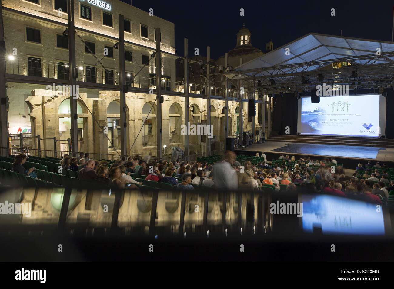 Valletta, Malta. 23rd July, 2014. Open air cinema in the ruins of the ...