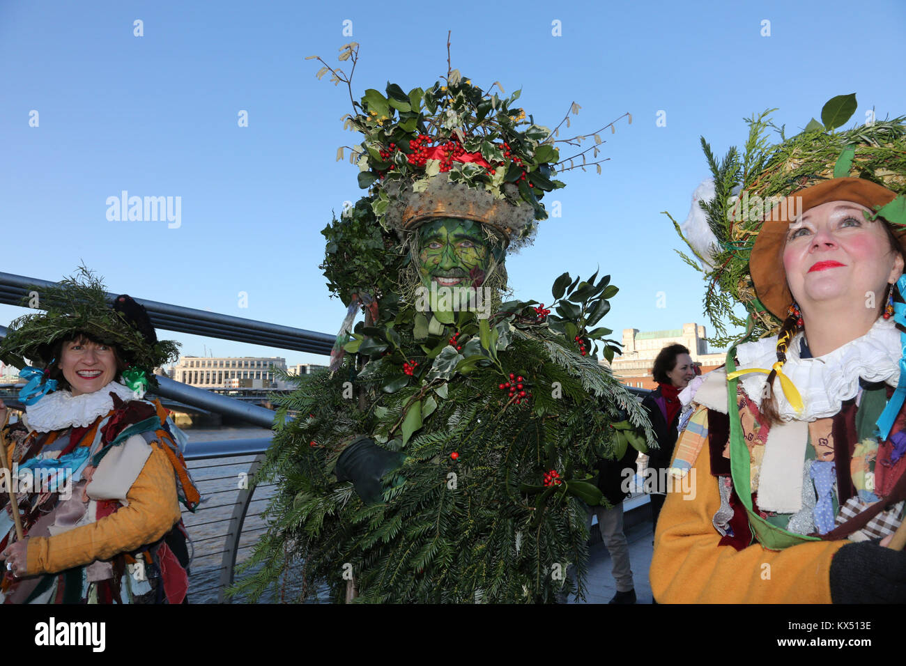 Holly Man Twelfth Night Celebrations Stock Photo - Alamy