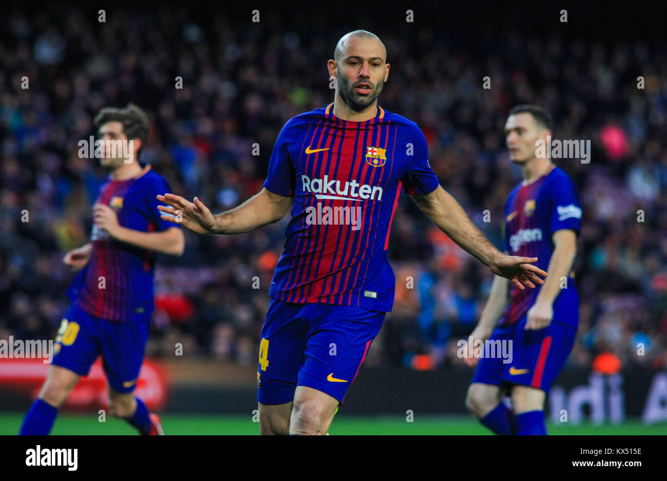 Soccer player Javier Mascherano during the match between FC Barcelona ...