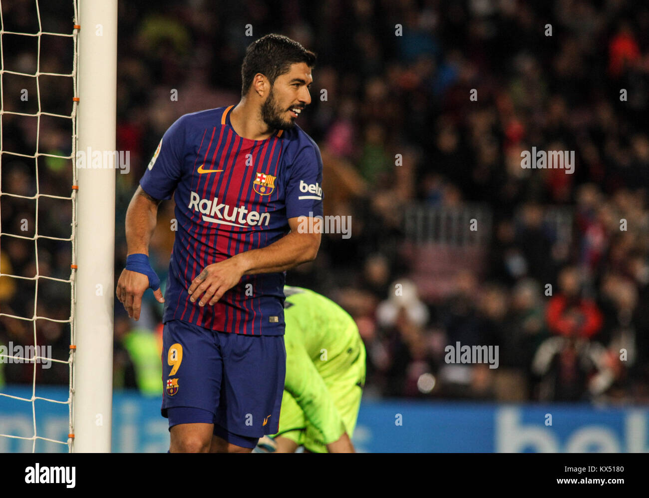 Soccer player Luis Suarez during the match between FC Barcelona against ...