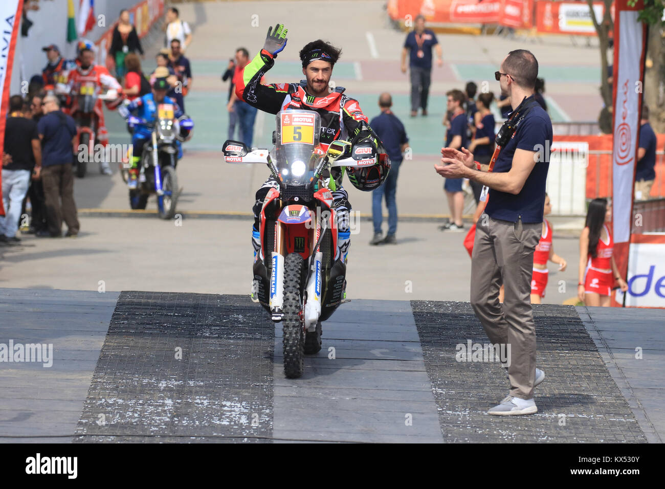 Lima, Lima, Peru. 6th Jan, 2018. RALLY - DAKAR - START - STAGE 1.Joan ...