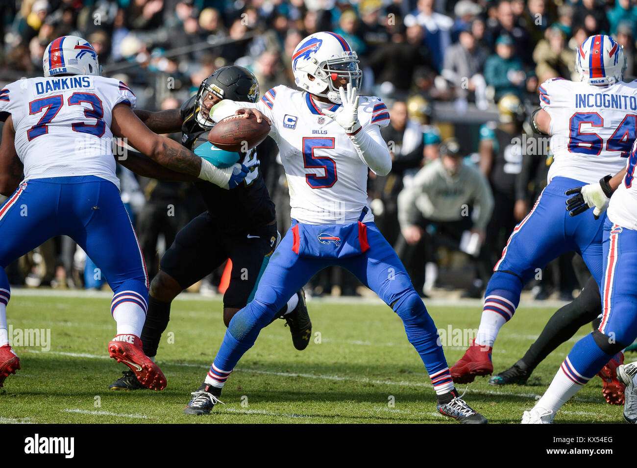 Jacksonville, FL, USA. 7th Jan, 2018. Buffalo Bills quarterback Tyrod ...