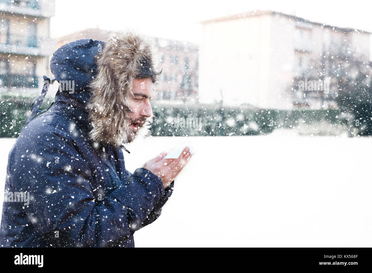 Man Snow Blowing Stock Photos & Man Snow Blowing Stock Images - Alamy