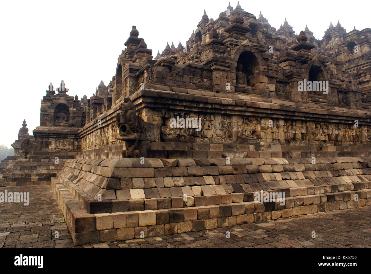 Corner of historical buddhist monument Borobudur, Java Stock Photo - Alamy