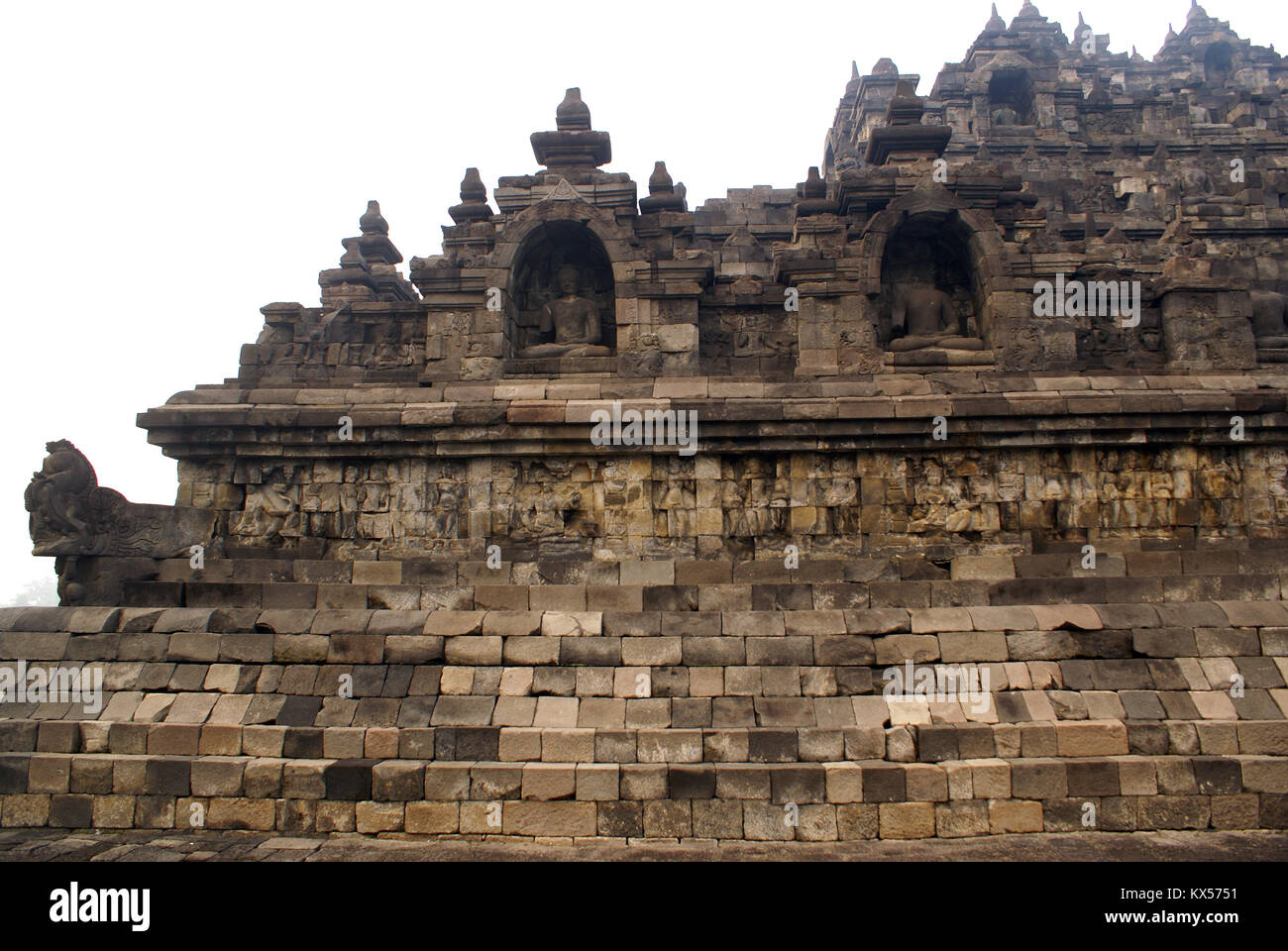 Big historical buddhist monument Borobudur, Java, Indonesia Stock Photo ...