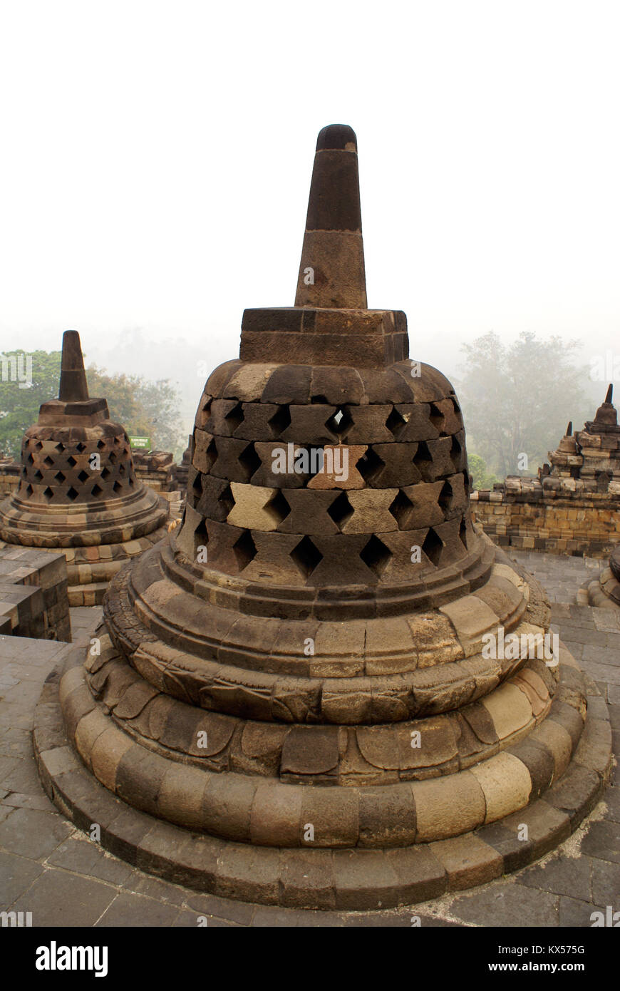 Stupa in Borobudur, Java, Indonesia Stock Photo - Alamy