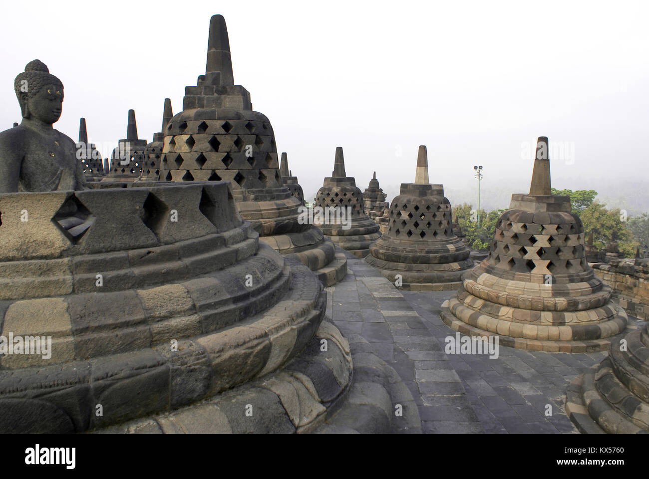 Buddha and stupas in Borobudur, Java, Indonesia Stock Photo - Alamy
