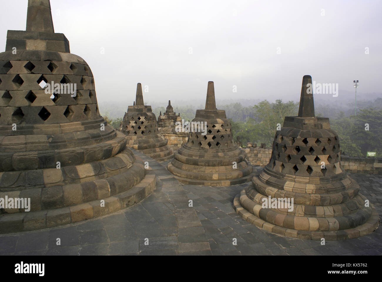 Stupas on the temple Borobudur, Java, Indonesia Stock Photo - Alamy