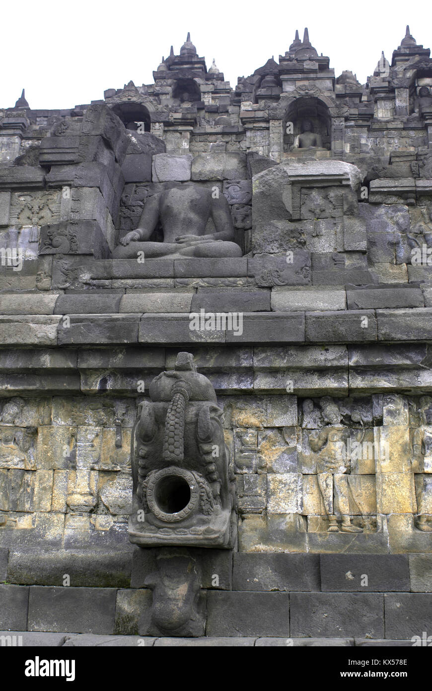 Wall of Borobudur in Java, Indonesia Stock Photo - Alamy