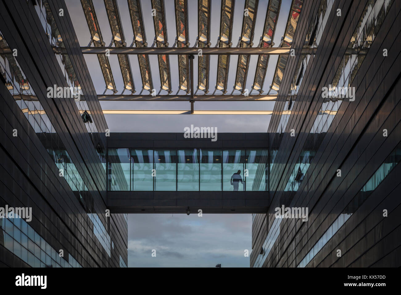 An interconnecting walkway between two of the buildings making up the ...