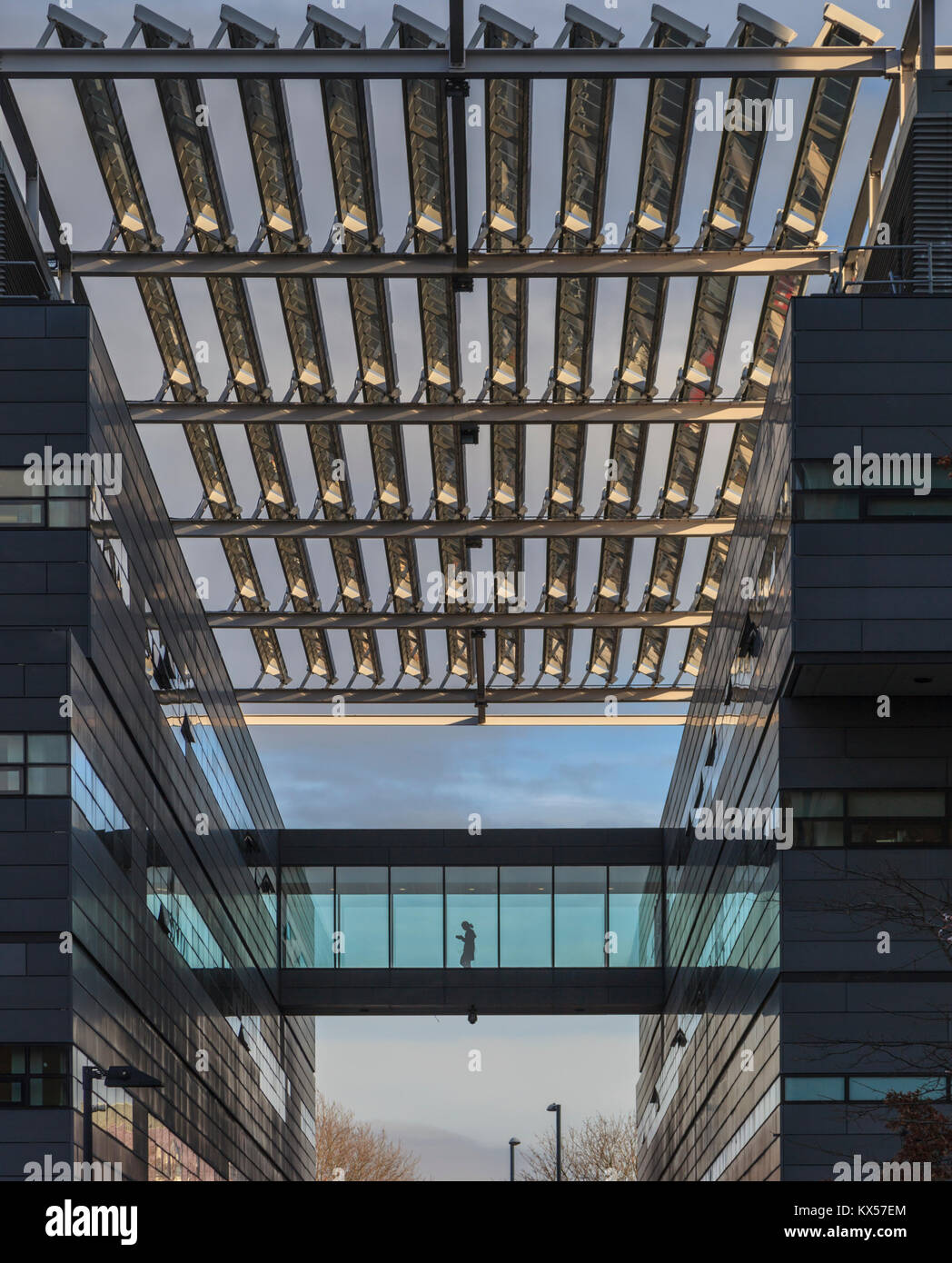 An interconnecting walkway between two of the buildings making up the ...