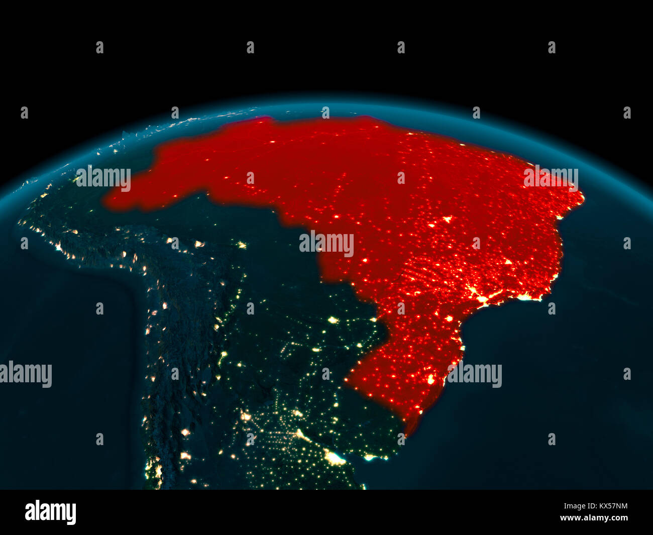Brazil at night nasa hi-res stock photography and images - Alamy