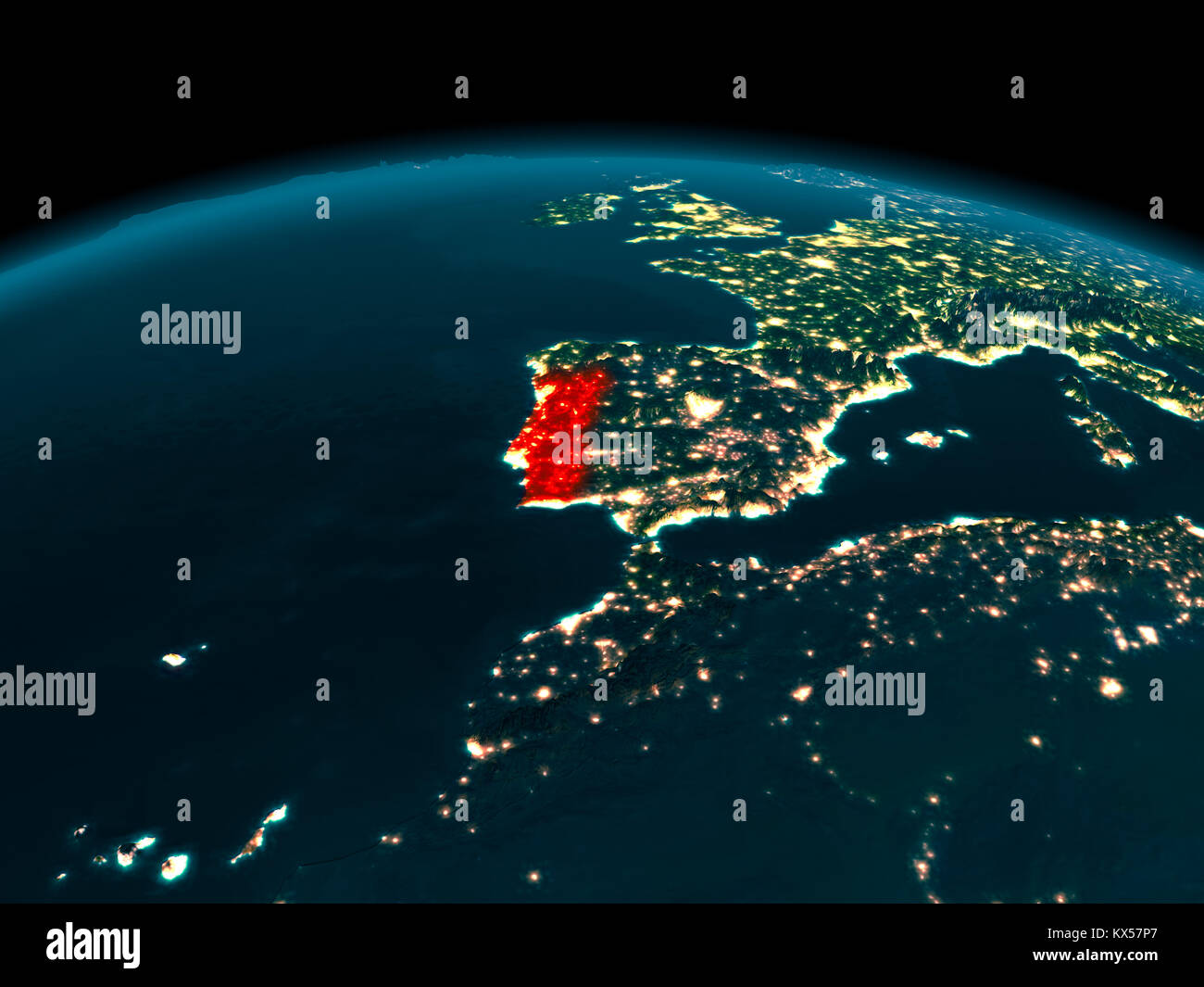Orbit view portugal night hi-res stock photography and images - Alamy