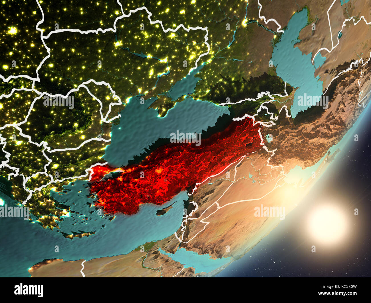 Turkey from space with highly detailed surface textures and visible ...