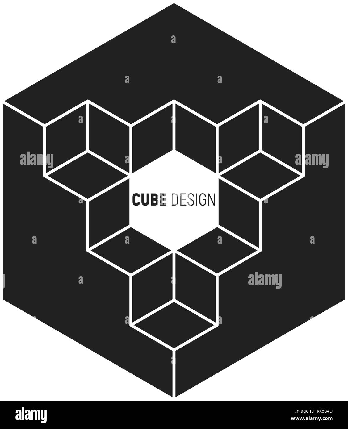 Isometric View Of Cube With Missing Parts Vector Graphic For Logo Or Other Design Stock Vector