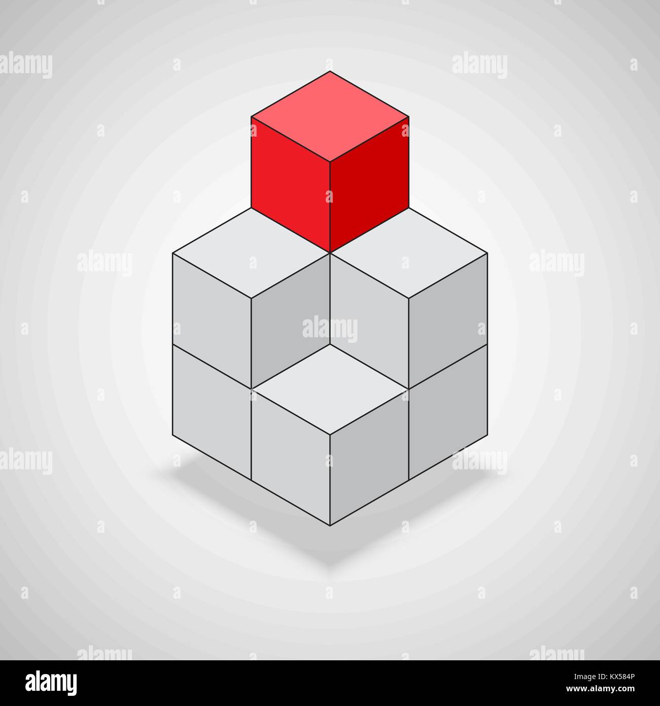 isometric view of stacked cubes. vector illustration Stock Vector Image ...