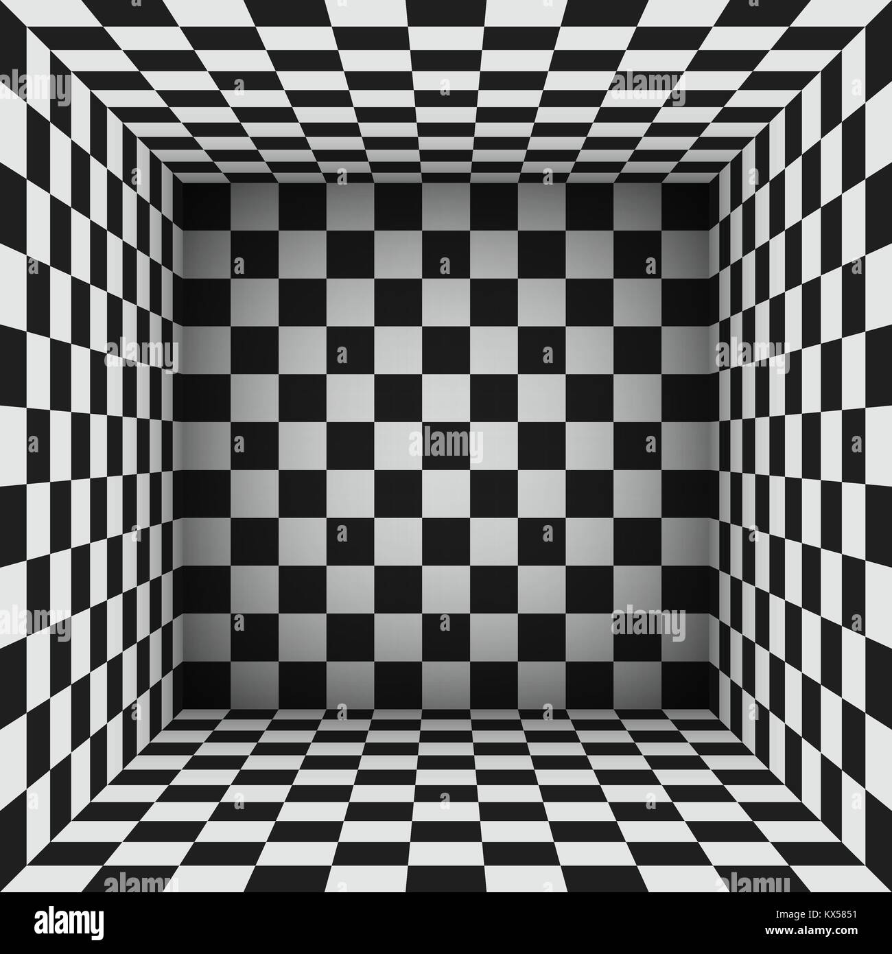 checkered surfaces that makes an abstract room. monochrome vector ...
